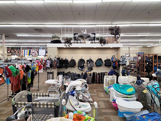 A wonderland for new parents—where baby items, clothing, and household goods await their chance to be useful again in another loving home.