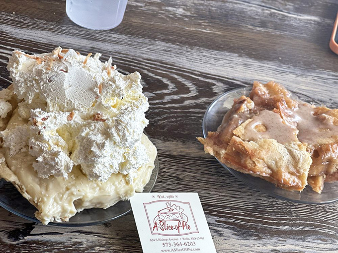 When heaven needs catering, they order these pies. The coconut cream's towering meringue sits alongside apple pie that would make your grandmother both proud and jealous.