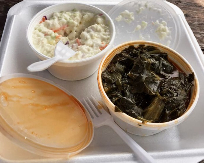 Side dishes that refuse to be sidekicks. These collards and slaw have character development worthy of an HBO series.