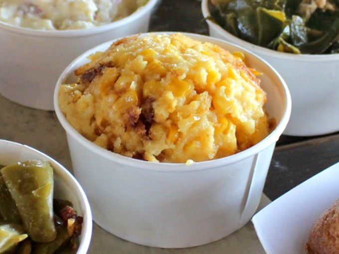 Mac and cheese that doesn't know it's a side dish. This creamy, golden masterpiece demands equal billing with the smoked stars.