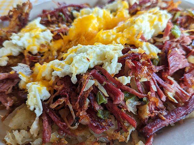 This isn't your sad canned hash&mdash;it's a beautiful relationship between house-corned beef, crispy potatoes, and eggs that just works.