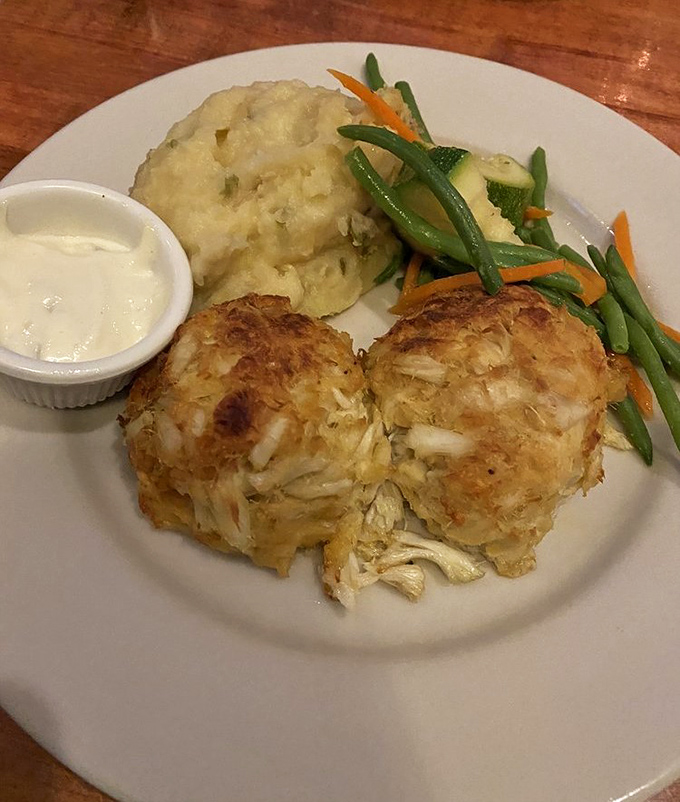 These crab cakes contain so little filler they're practically a support group for lump crab meat with commitment issues.