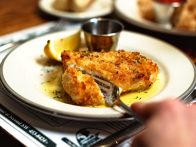 Crab cakes that actually taste like crab &ndash; what a concept! The golden crust gives way to sweet lumps of seafood heaven.