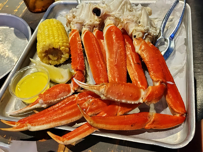 Crab legs so impressive they deserve their own zip code. Served with corn and drawn butter &ndash; nature's perfect design meets simple preparation.