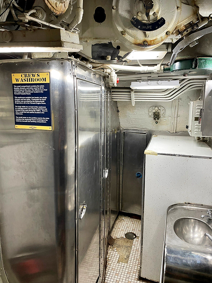 The crew's washroom &ndash; where "efficiency" meant forgetting everything you knew about bathroom privacy and personal space.