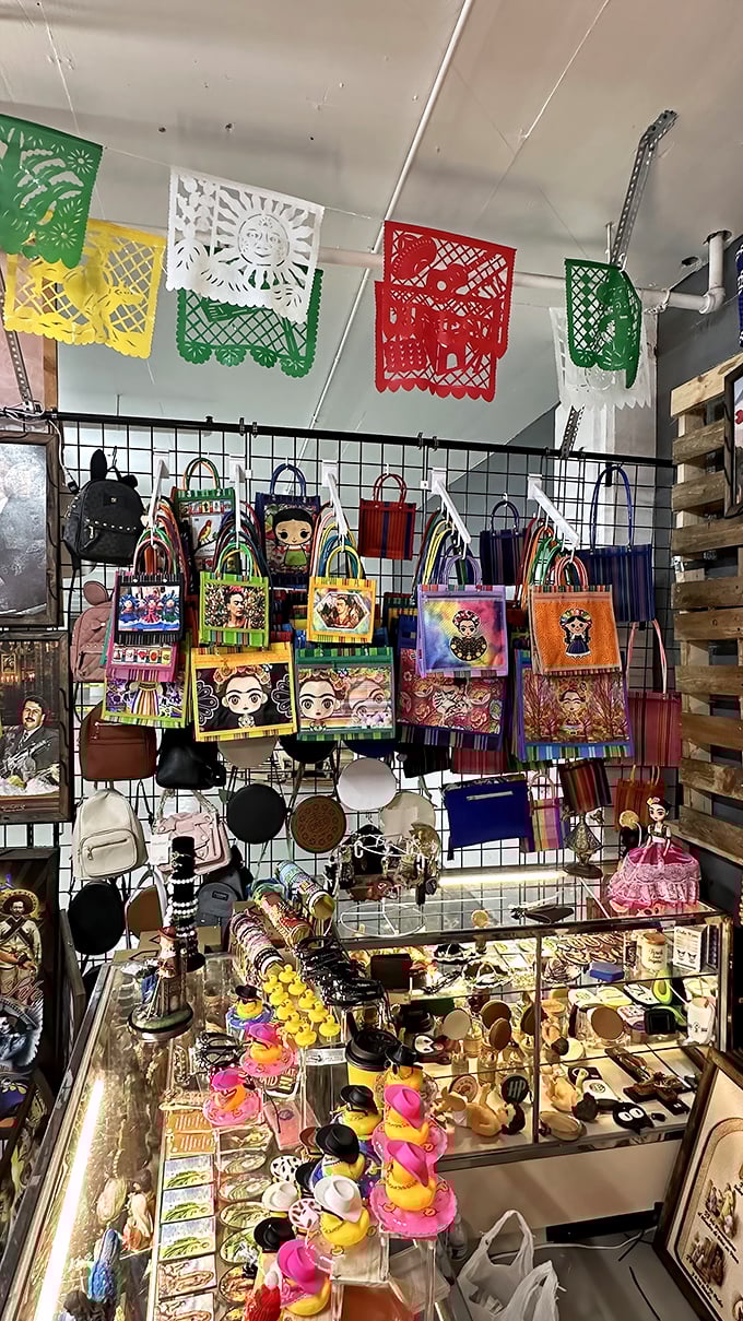 A fiesta of colors and craftsmanship! These handcrafted bags and papel picado banners bring a touch of cultural flair to any collection.