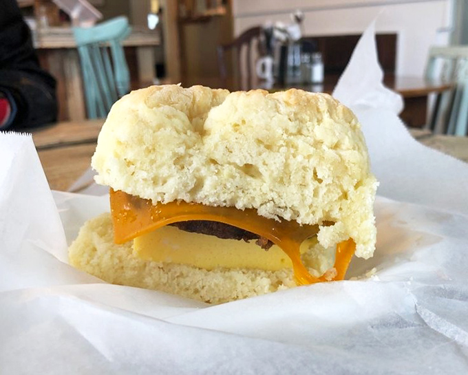 The classic B.E.C. biscuit &ndash; where fluffy meets savory in a breakfast sandwich that makes drive-thru versions weep with inadequacy.