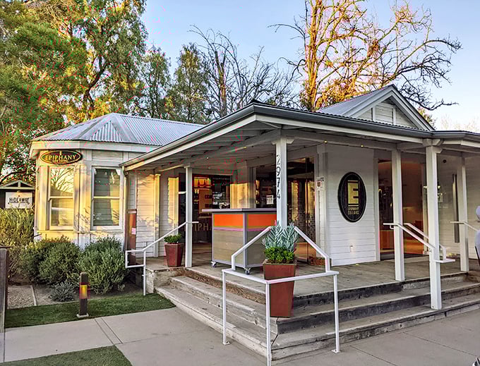 Primack Cellars welcomes visitors with a classic California porch that practically whispers, "Stay awhile, the wine isn't going anywhere."