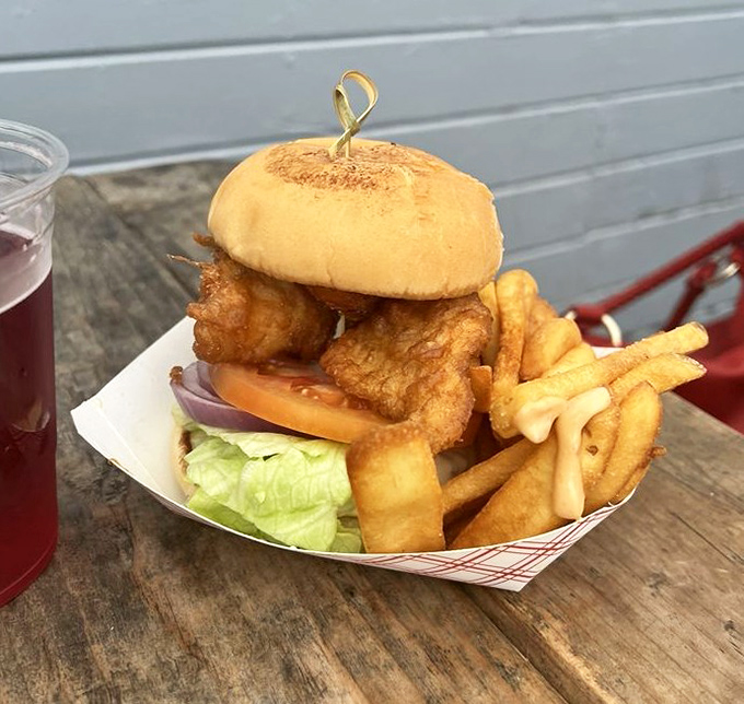The fish sandwich that answers the eternal question: "What if fish and chips and a burger had a delicious baby?"
