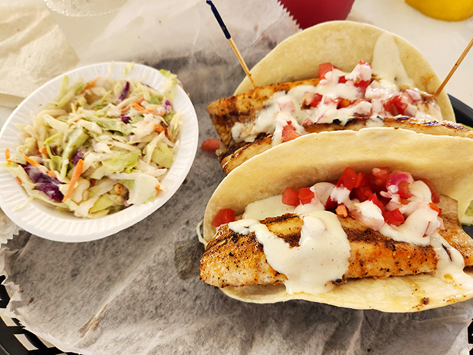 Seafood tacos this beautiful should have their own Instagram account. Crispy, creamy, and fresh&mdash;the coastal trifecta of perfection.