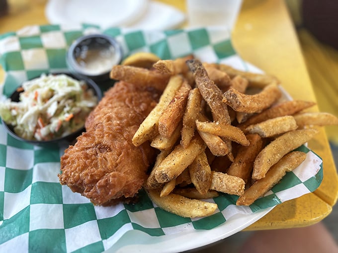 Fish so perfectly fried it makes you wonder if Neptune himself is back in the kitchen high-fiving the chef.