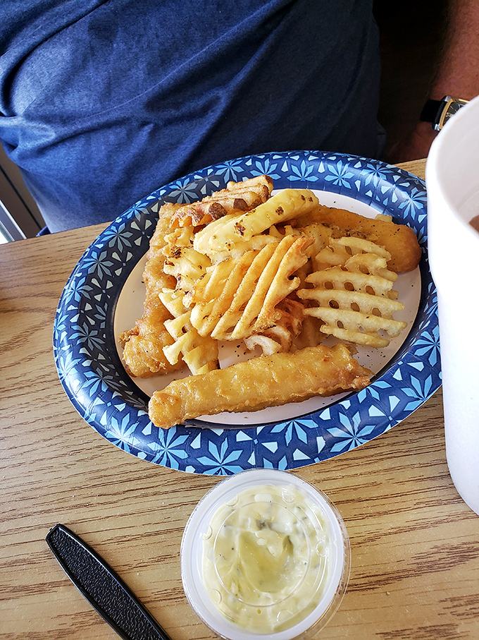 Crispy, golden fish and waffle fries that prove the kitchen's talents extend well beyond their famous chicken.