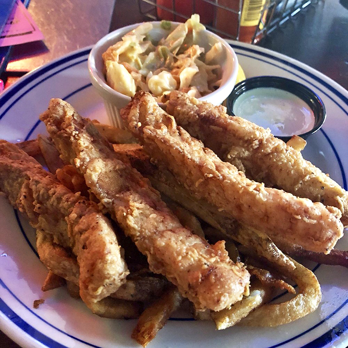 These golden-battered treasures and hand-cut fries represent the platonic ideal of Milwaukee's fish fry culture. Coleslaw adds the essential cool crunch.