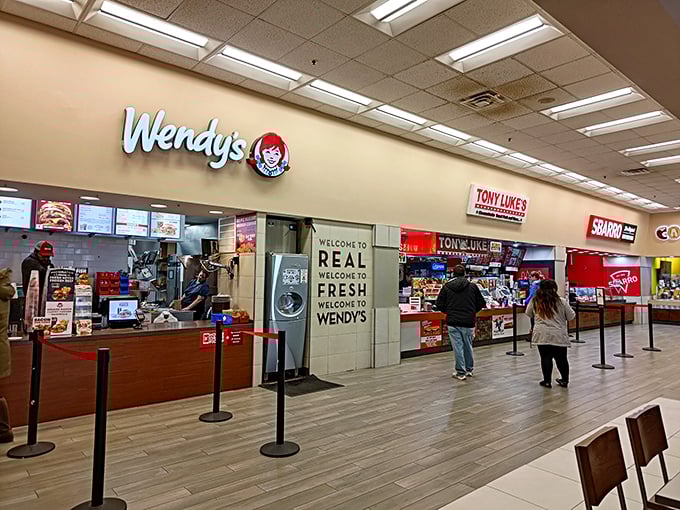 Fast food paradise where shopping warriors refuel. Wendy's and Tony Luke's stand ready to restore your energy for the next round of bargain battles.