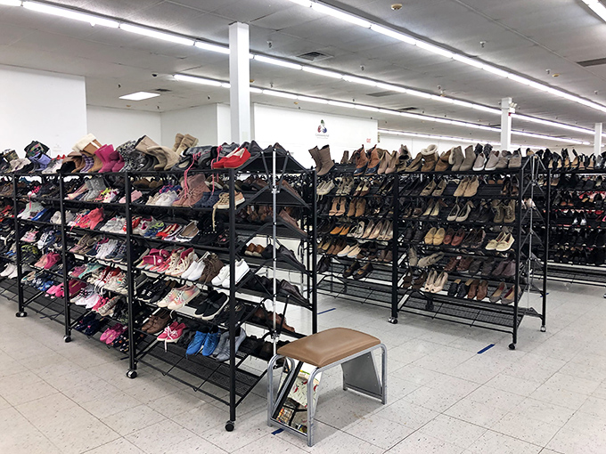 The Cinderella section, where every footwear fantasy comes true without the midnight deadline. Glass slippers not guaranteed, but miracles happen daily.