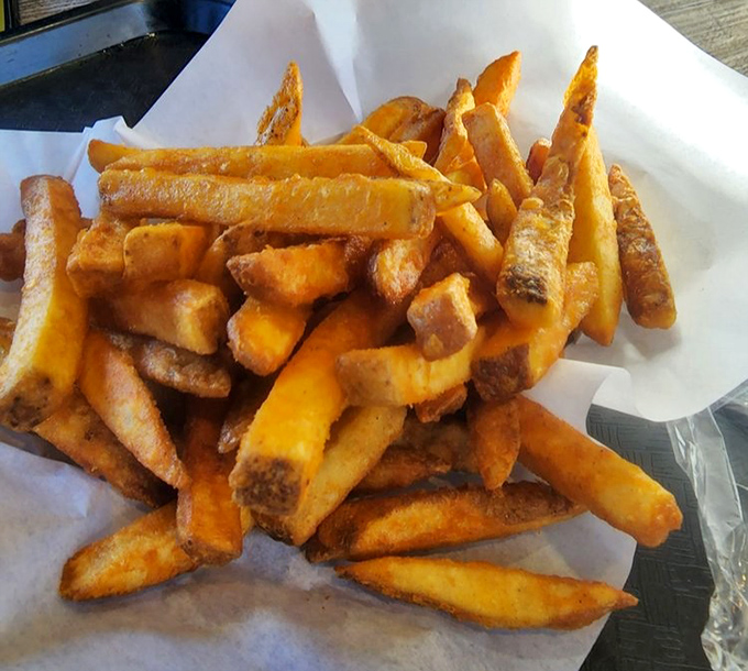 Golden fries that deserve their own fan club - crispy outside, fluffy inside, and perfectly salted. The ideal supporting actor to any burger masterpiece.