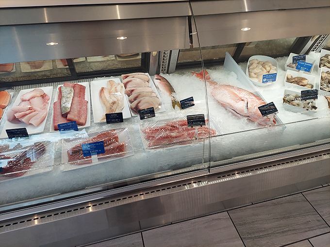 The seafood equivalent of a jewelry counter. Each fillet displayed with care, a testament to Sea Salt's commitment to quality.