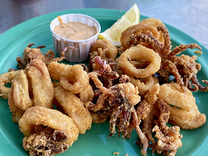 Calamari that would make even the most tentacle-averse diner reconsider their life choices. Crispy, tender, and mercifully free of rubber-band texture.