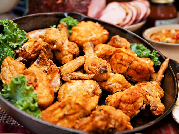 This isn't just fried chicken; it's a masterclass in crispiness that would make Colonel Sanders question his life choices.