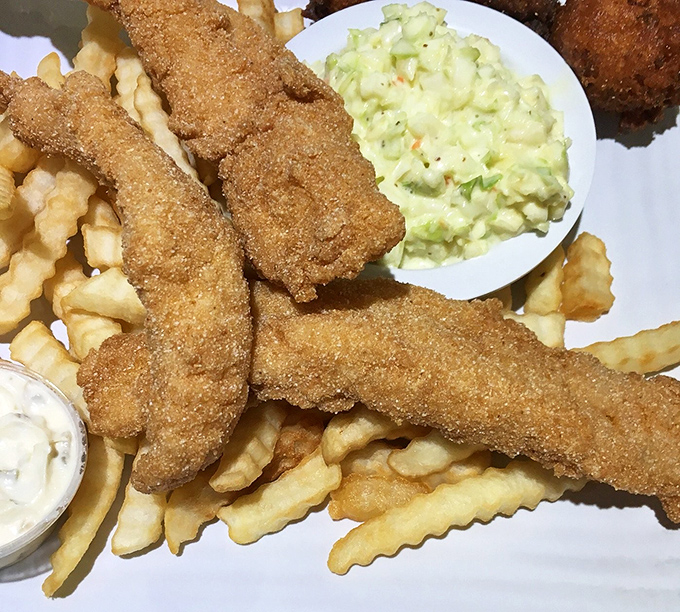 Golden-fried fish that makes you understand why people write songs about Southern cooking. Crispy exterior, flaky interior&mdash;textbook perfection.