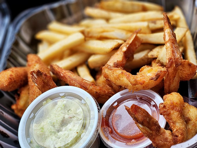 Crispy on the outside, tender within&mdash;these fried shrimp and fries prove that sometimes the simplest pleasures are the most satisfying.