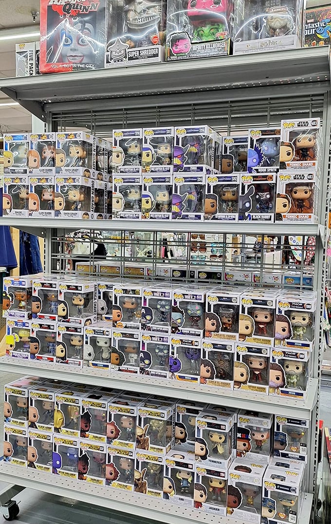 Funko Pop enthusiasts will feel like kids in a candy store with this impressive wall-to-wall collection.