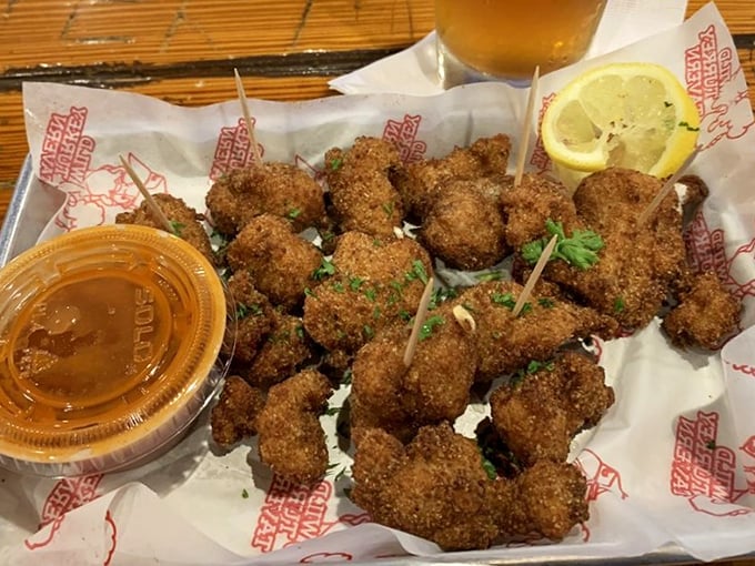 Fried gator tail&mdash;because when in Florida, eat as the Floridians do. Crispy, tender, and the perfect conversation starter.