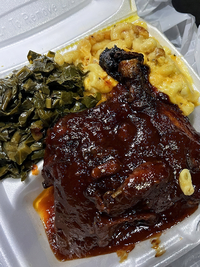 Barbecue chicken and sides packed with so much flavor, you'll be planning your return visit before the container is empty.