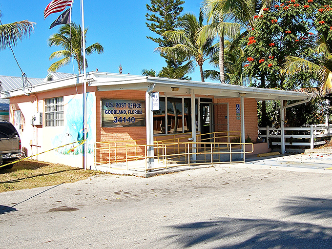 Goodland's post office might be the only one in America where you can check mail and fishing reports in the same visit.