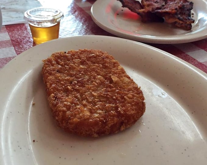 The humble hash brown patty &ndash; crispy exterior, tender interior &ndash; breakfast's unsung hero finally getting the golden-brown spotlight it deserves.
