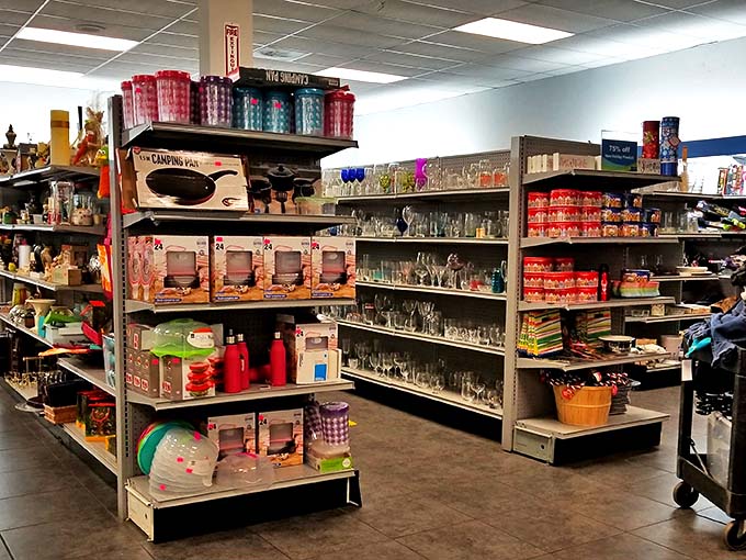 The housewares section: where you'll find everything from barely-used blenders to that exact serving platter your grandmother had.