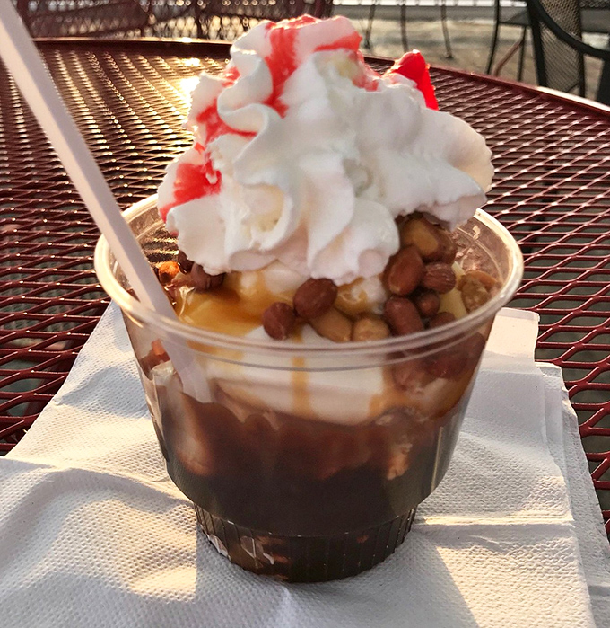 A sundae that understands the importance of proper topping-to-ice-cream ratio. Those peanuts add the perfect salty counterpoint to sweet surrender.