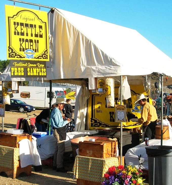 The kettle corn stand&mdash;where the sweet aroma of caramelizing sugar creates a temporary truce in even the most heated haggling.
