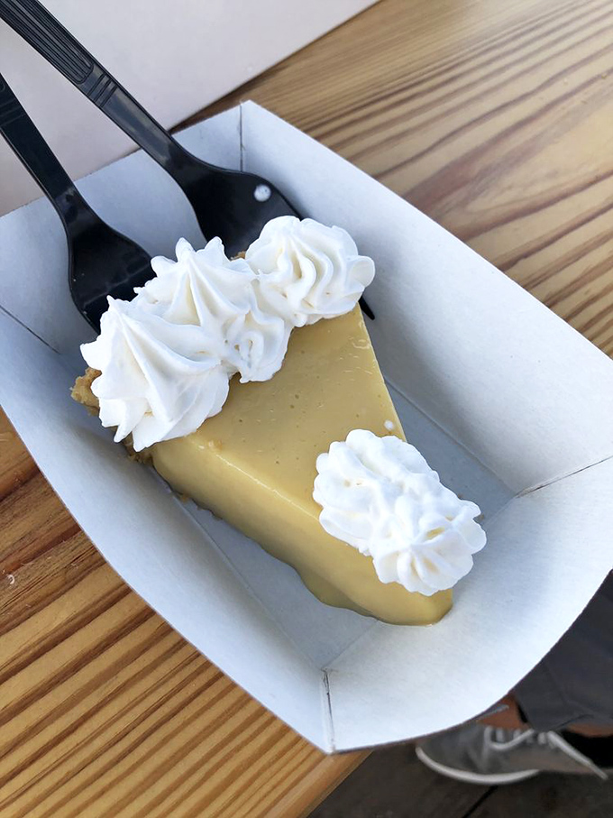 Key lime pie that strikes that magical balance between sweet and tart, like sunshine and ocean breeze in dessert form.