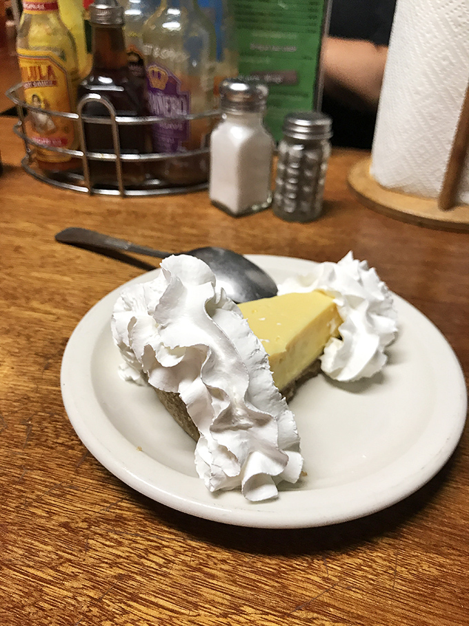 Key lime pie with clouds of whipped cream&mdash;Florida's answer to the question, "Can happiness be served on a plate?" Spoiler alert: yes.
