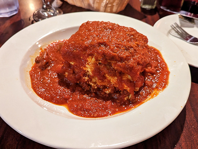 Layer upon glorious layer of pasta, cheese, and sauce &ndash; this lasagna isn't just a meal, it's an architectural achievement worthy of Roman admiration.