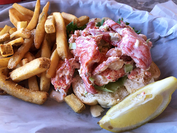 Lobster roll nirvana: chunks of sweet meat barely contained by the bun, a squeeze of lemon standing by for that perfect citrus punch.