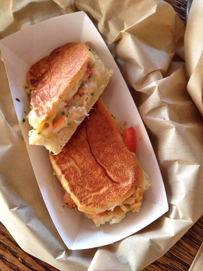 When a grilled cheese grows up and goes to culinary school, this is its final exam &ndash; golden bread embracing melty cheese and sweet lobster.