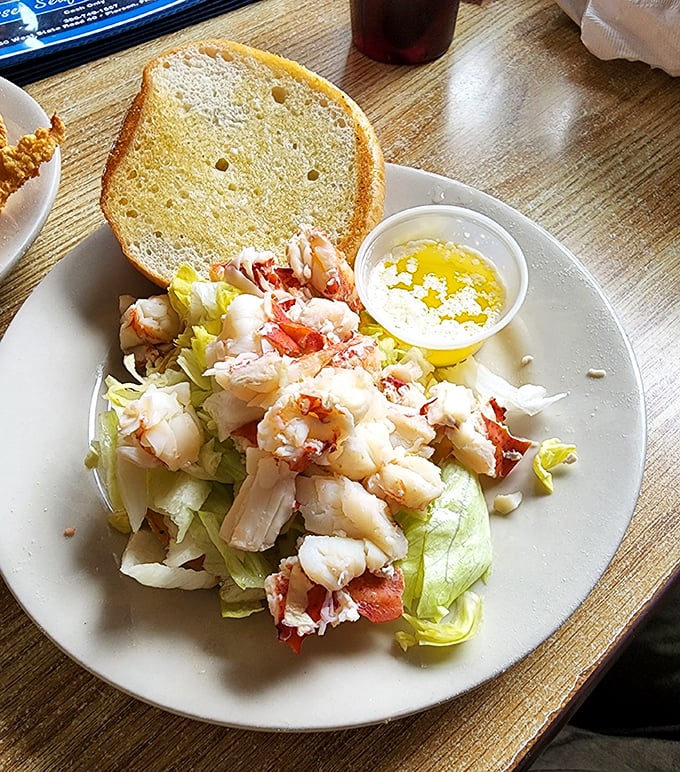 A lobster salad so fresh and generous, it makes you wonder if they have a secret underwater door connecting directly to Maine.
