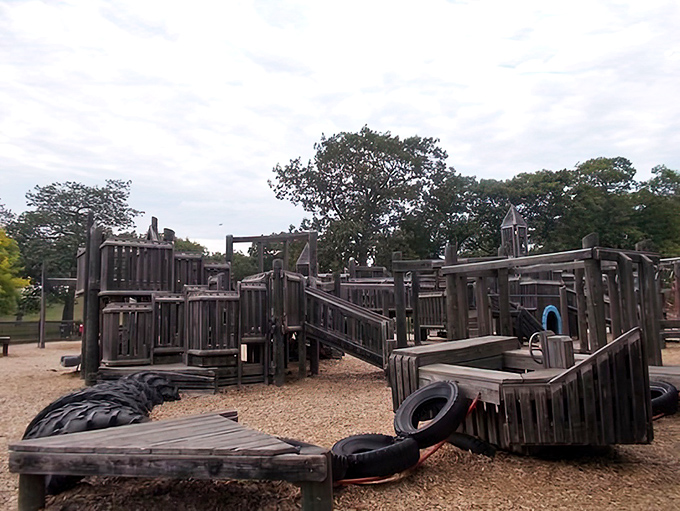 This wooden playground fortress isn't just for kids&mdash;it's where imagination still trumps screen time and where Band-Aids are badges of adventure.