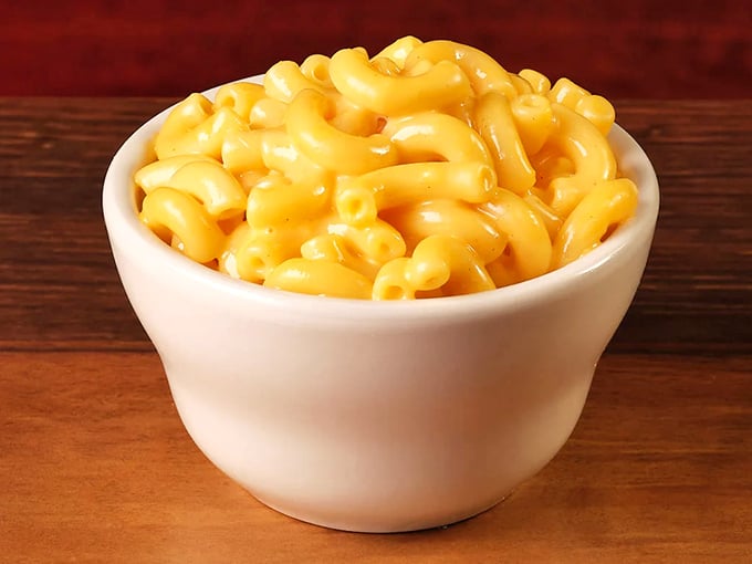 Mac and cheese that achieves that perfect ooey-gooey consistency. It's childhood nostalgia with a grown-up execution.