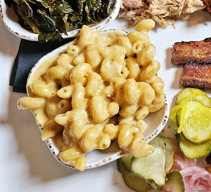 Mac and cheese that doesn't know it's a side dish. This creamy, golden masterpiece has main character energy and isn't afraid to steal the spotlight.