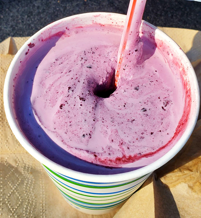 This marionberry milkshake isn't just purple&mdash;it's Pacific Northwest royalty in a cup, thick enough to make your straw stand at attention.