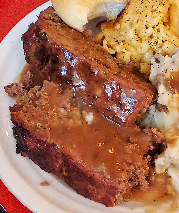Meatloaf that doesn't apologize for being meatloaf&mdash;it's comfort food wearing its Sunday best, complete with gravy that means business.