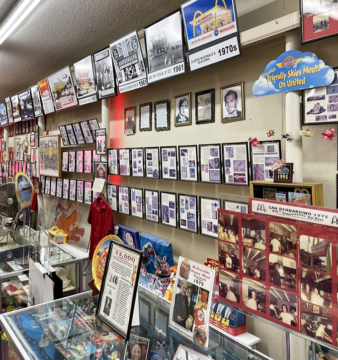 These walls showcase McDonald's evolution from humble drive-in to global cultural phenomenon extraordinaire. 