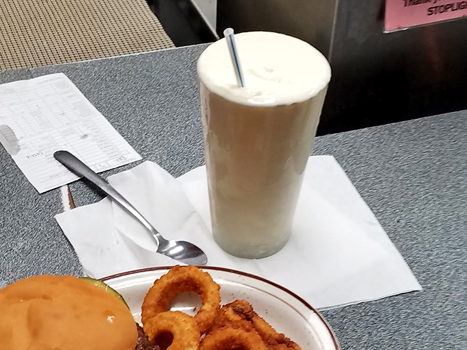 This isn't just a milkshake; it's a time machine in a glass that transports you back to when things were simpler and creamier.