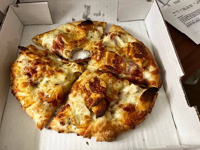 The Montana pizza emerges from its box like a work of art that somehow survived shipping&mdash;a miracle of cheese and crust.