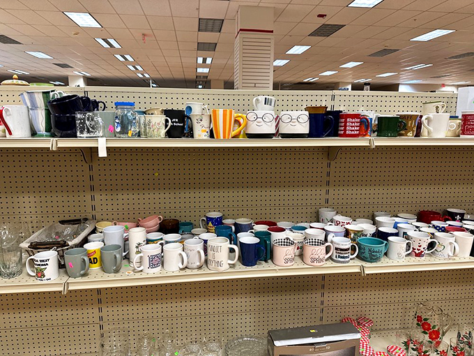 A United Nations of mugs – where coffee vessels from different households gather in peaceful ceramic harmony. That "World's Best Boss" cup has stories.