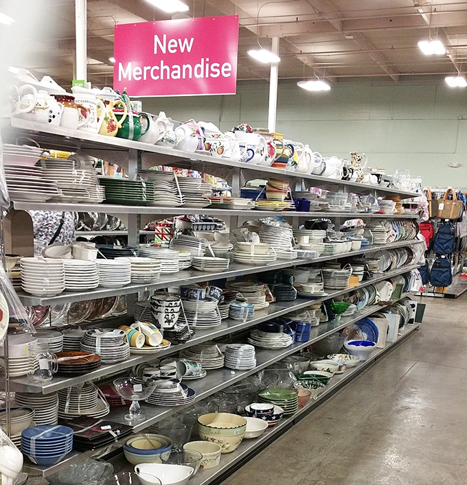 The dishware section resembles your grandmother's cabinet after an earthquake&mdash;in the most charming way possible.