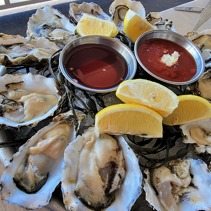 Oysters on the half shell&mdash;nature's perfect appetizer, requiring nothing more than a squeeze of lemon and a moment of gratitude.